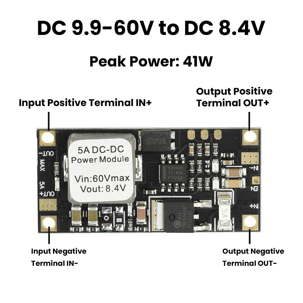 DC-DC понижающий регулятор 9.9-60V to 8.4V, 5A, 41W, Color: C