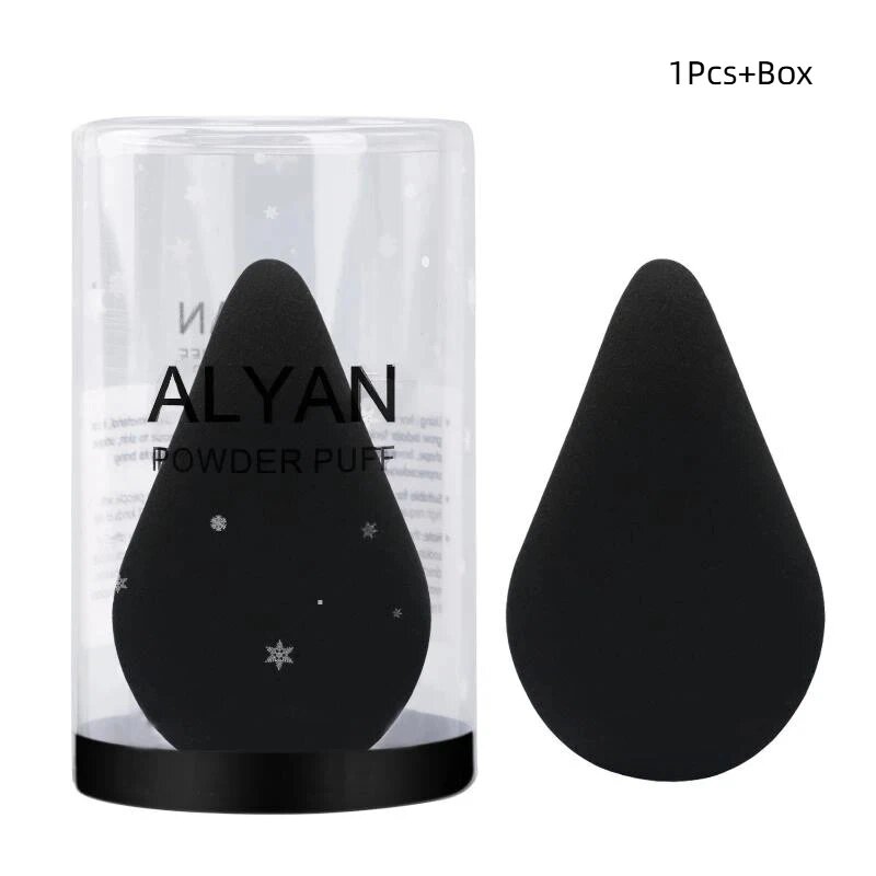 Силиконовый спонж для макияжа Alyan, черный, 1 шт.