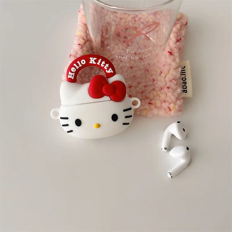 3D Силиконовый Чехол Hello Kitty Для Airpods Pro 2/3/4 С Сумкой Через Плечо, Совместимый С Apple Airpods