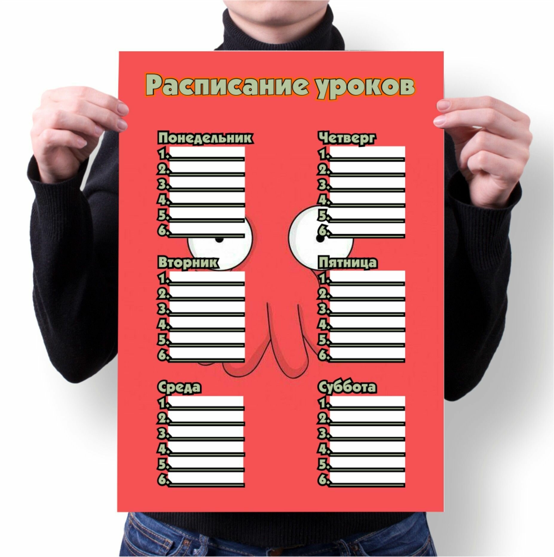 Расписание уроков формата А4 "Футурама"