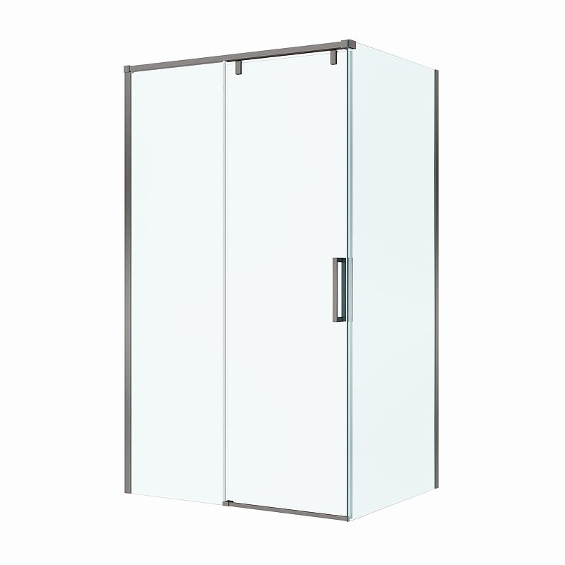 Душевой уголок BelBagno SOFT_CLOSE-1-AH-1 120х90 стекло прозрачное/профиль оружейная сталь