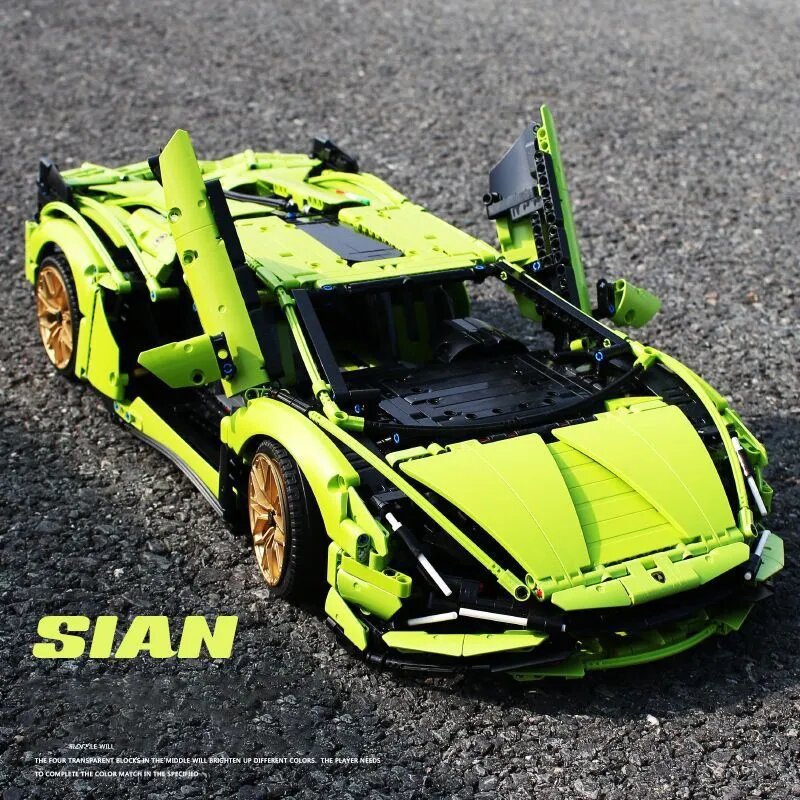 Конструктор Lamborghini, 1:14, 1250 деталей, пластиковый, с ПДУ, светящийся, для мальчиков и девочек — фото 1