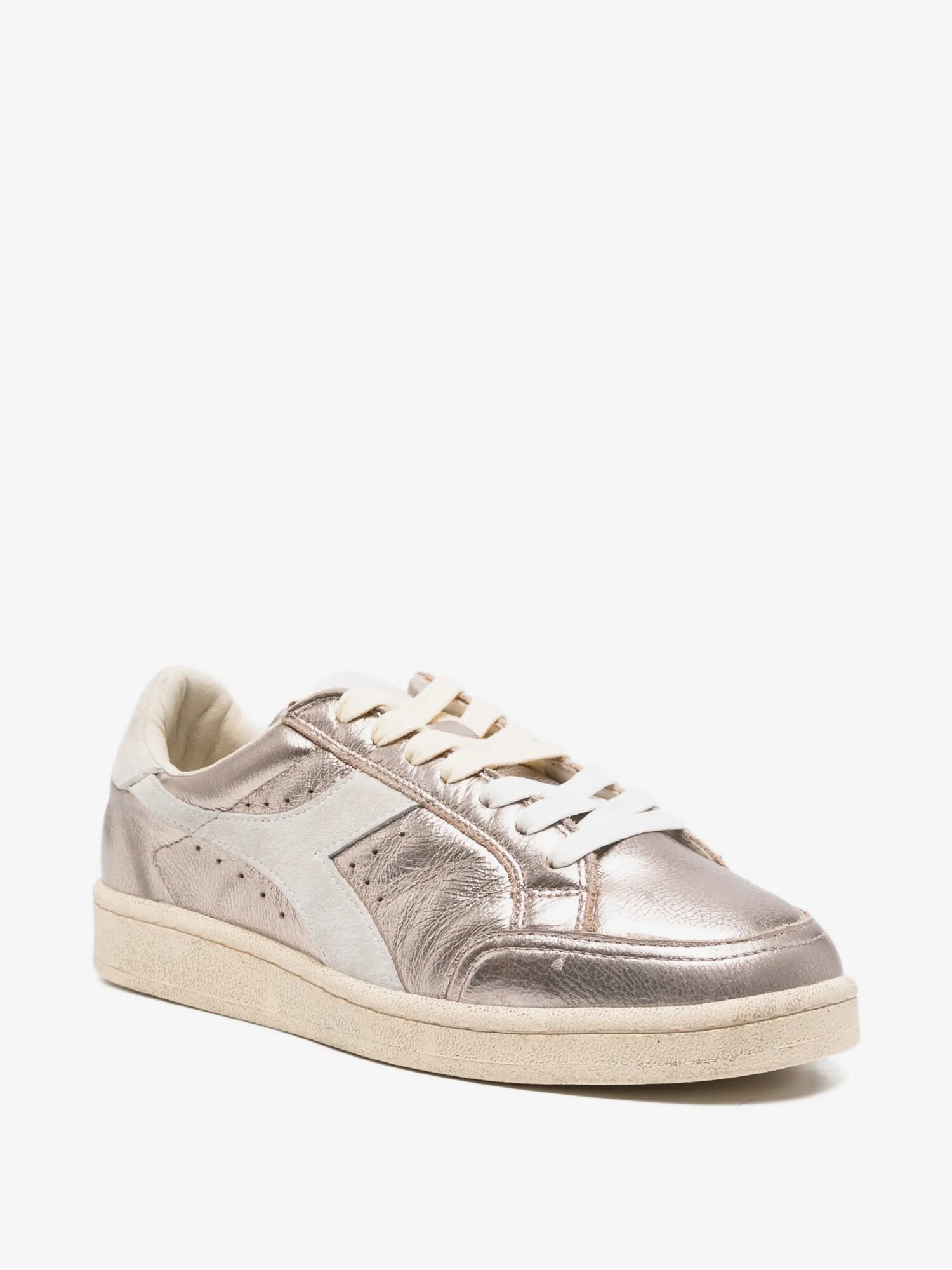 Кроссовки Diadora Metallic-effect leather sneakers, размер 5 — фото 1