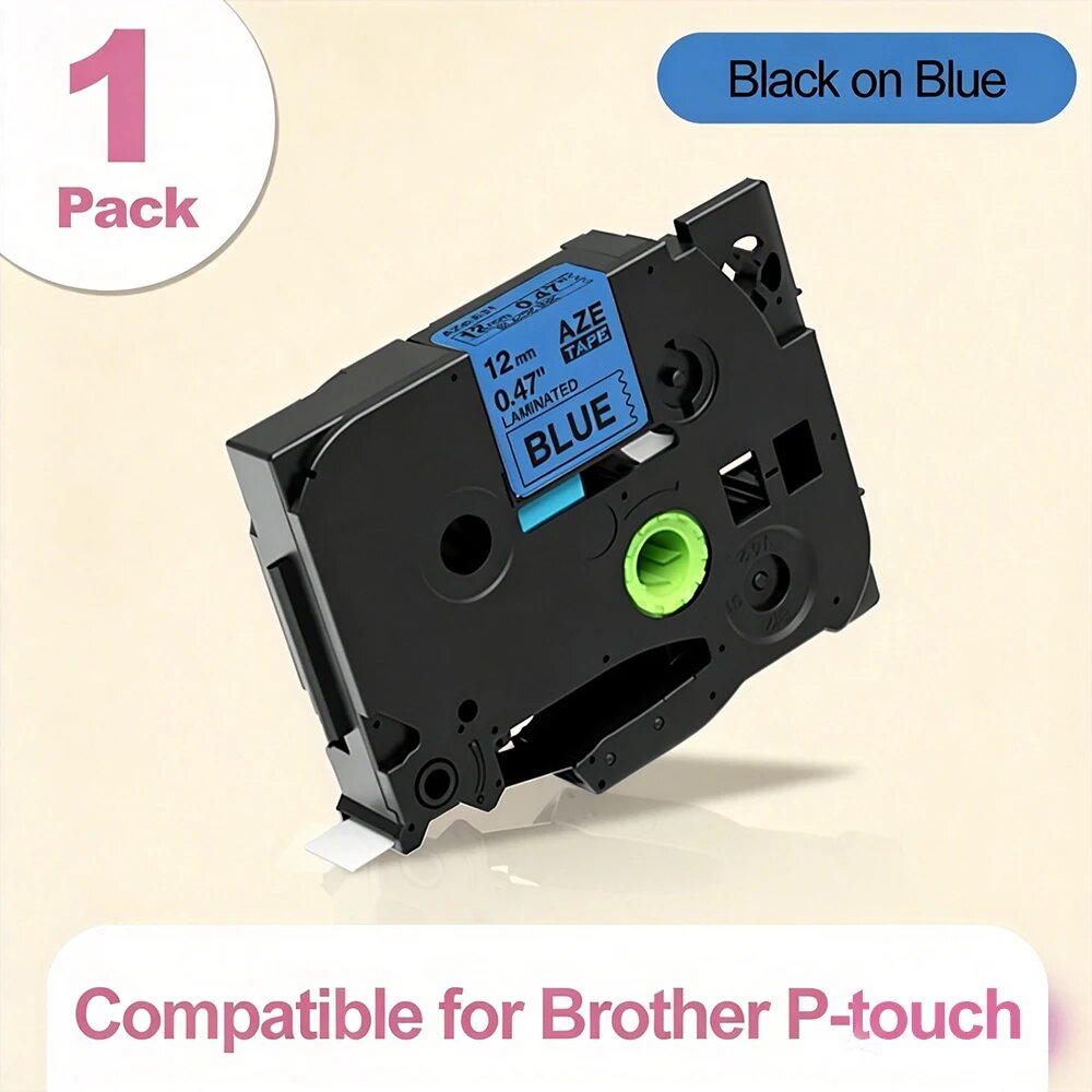 Лента для Brother P-touch, Black on Blue, 12 мм