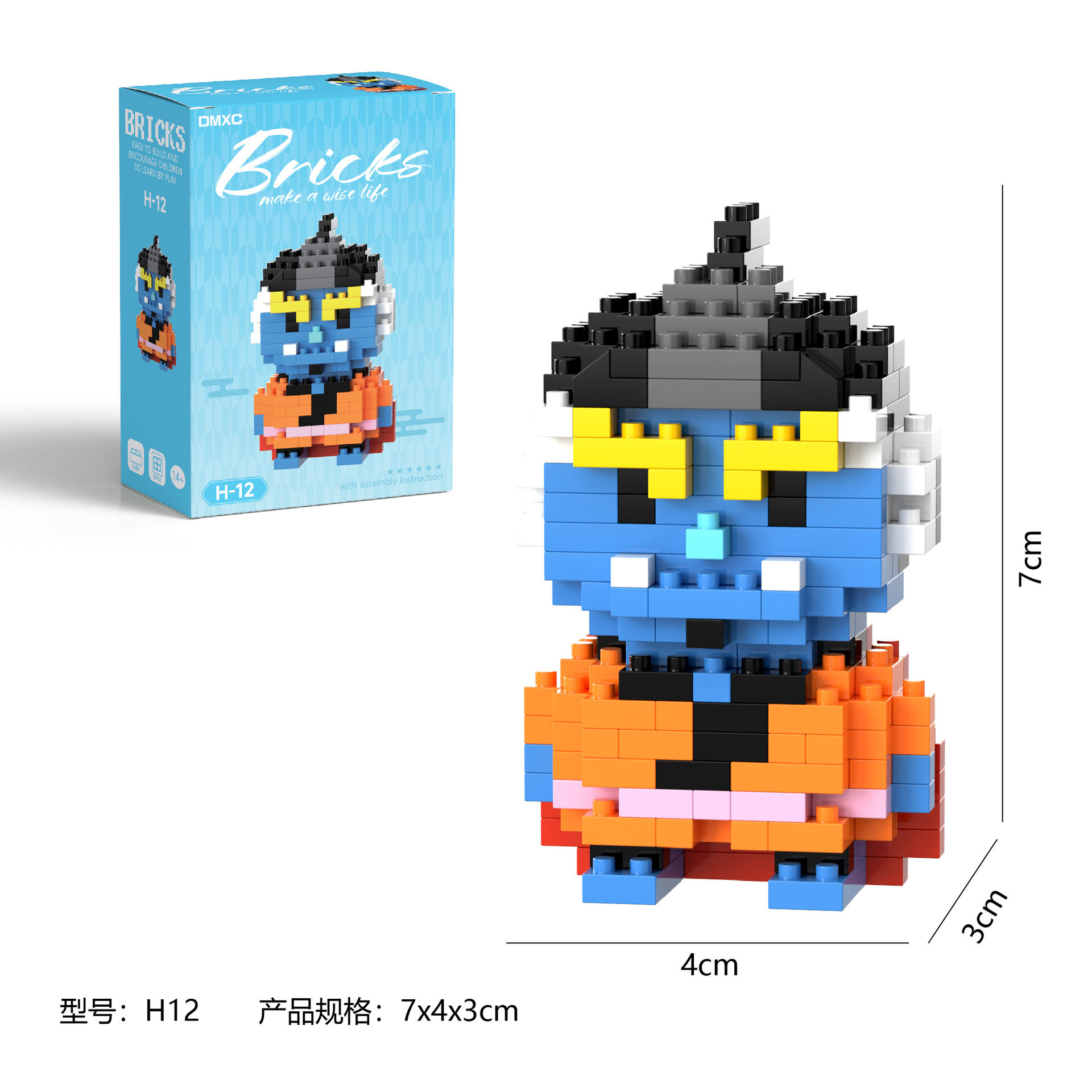 Строительные блоки ONE PIECE Micro Pieces: персонаж Шанкс, обучающая игрушка с 200+ деталями для детей