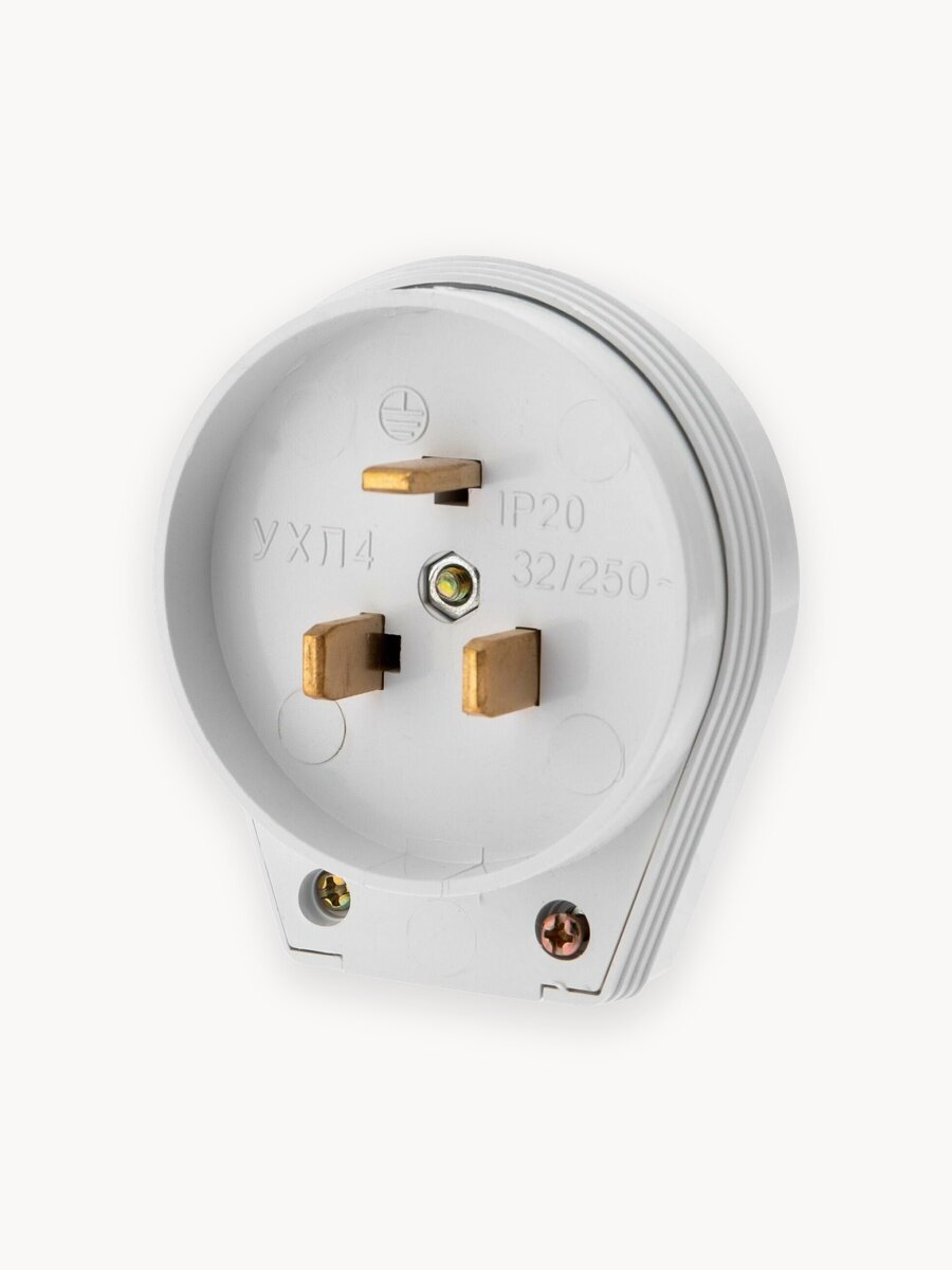 Вилка REXANT ВШ РШ, для электрических плит и варочных панелей, IP20, 32 A, белая