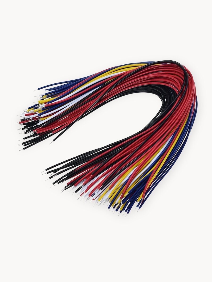 Набор проводов для макетных плат, 20 см, 100 шт. (5 цветов по 20 шт.), 1 уп.