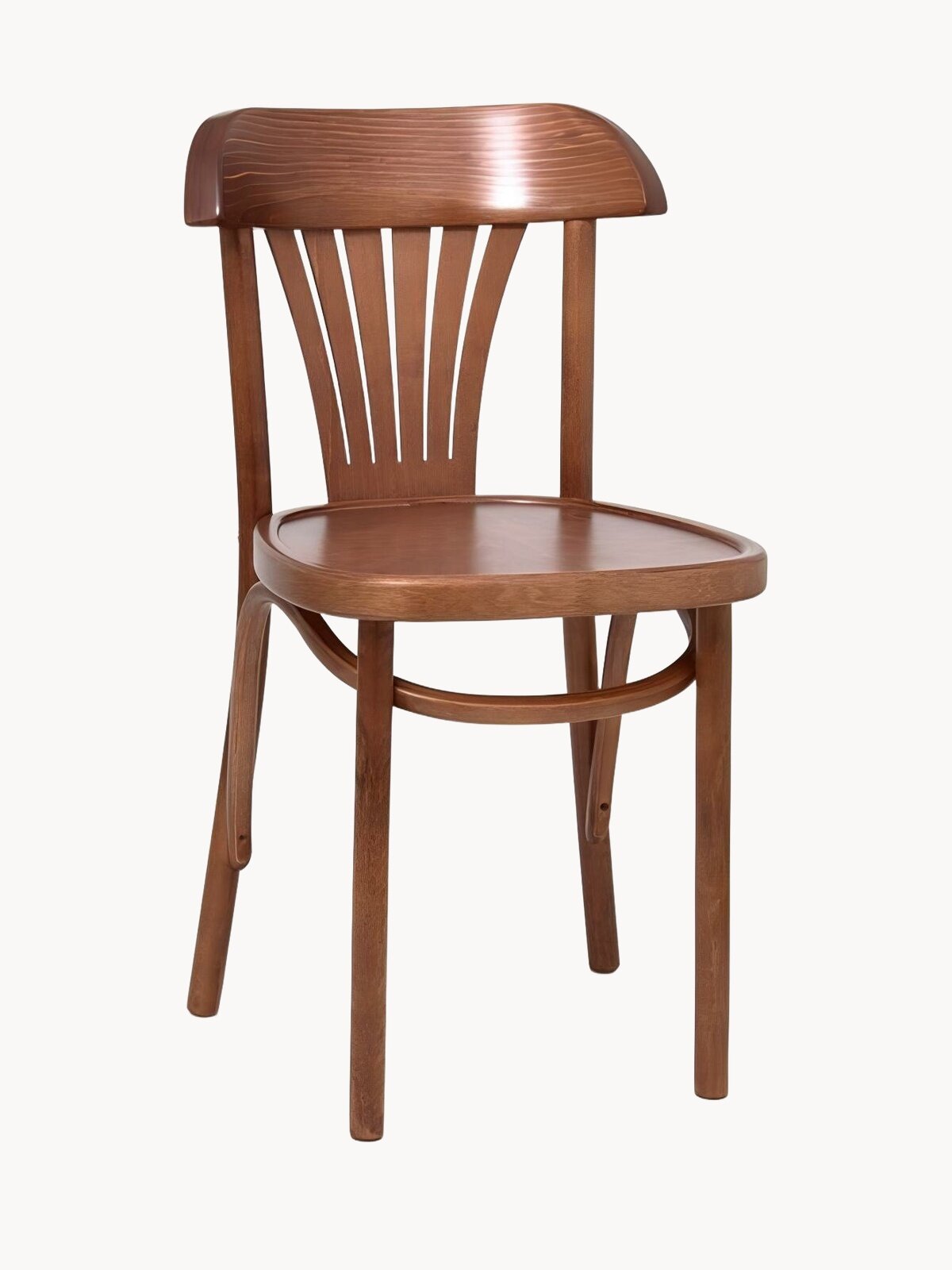 Стул венский деревянный Астра Классик средний тон с твердым сиденьем, без подлокотников