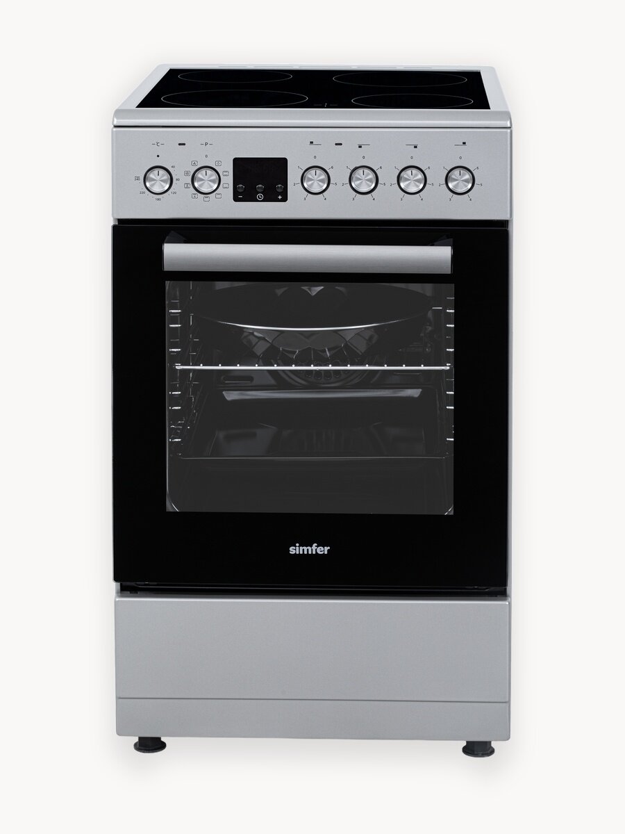 Плита электрическая Simfer, 47л, стеклокерамика, 9 режимов, таймер, ящик для посуды, 2 стекла, 5 ЛЕТ гарантия, турция