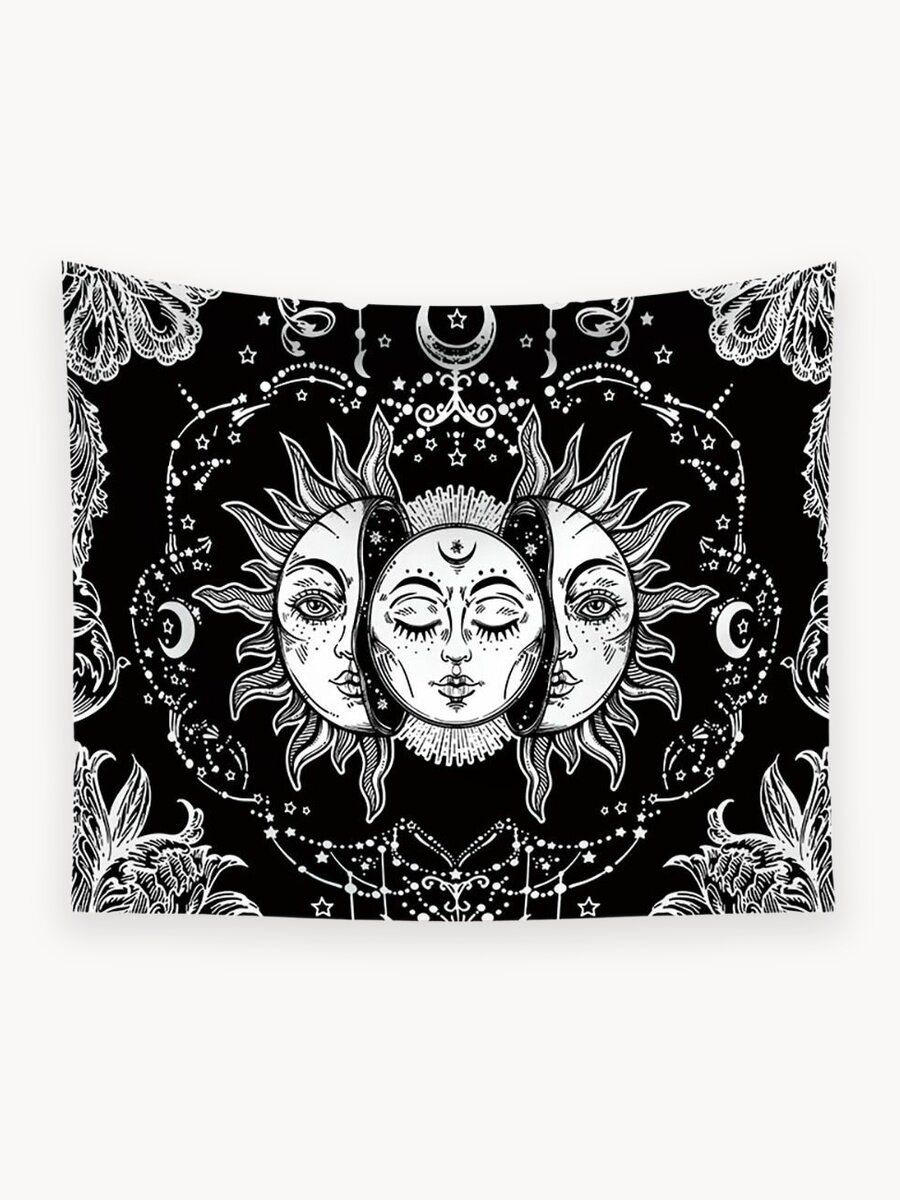 Декоративное полотно с принтом Солнце/Гобелен на стену - Постер на ткани/ Плакат Таро