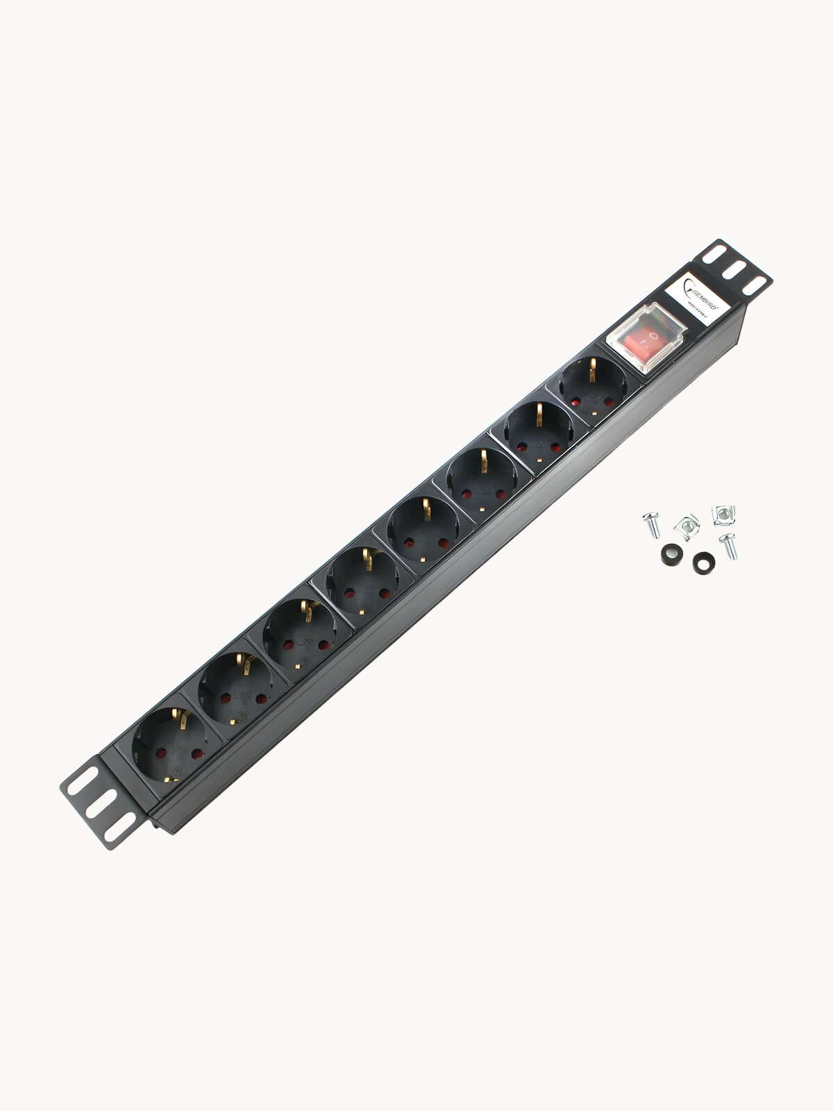 Блок розеток Gembird черный 8 евророзеток с защитой для 19 MAX19-EH8-0