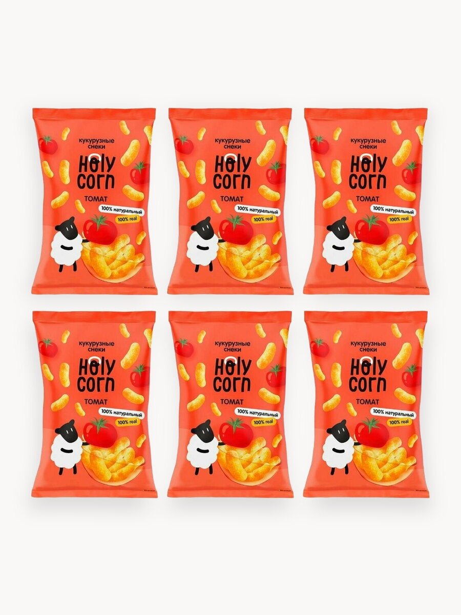 Кукурузные палочки "Holy Corn с томатом", 50гр, 6шт в упаковке