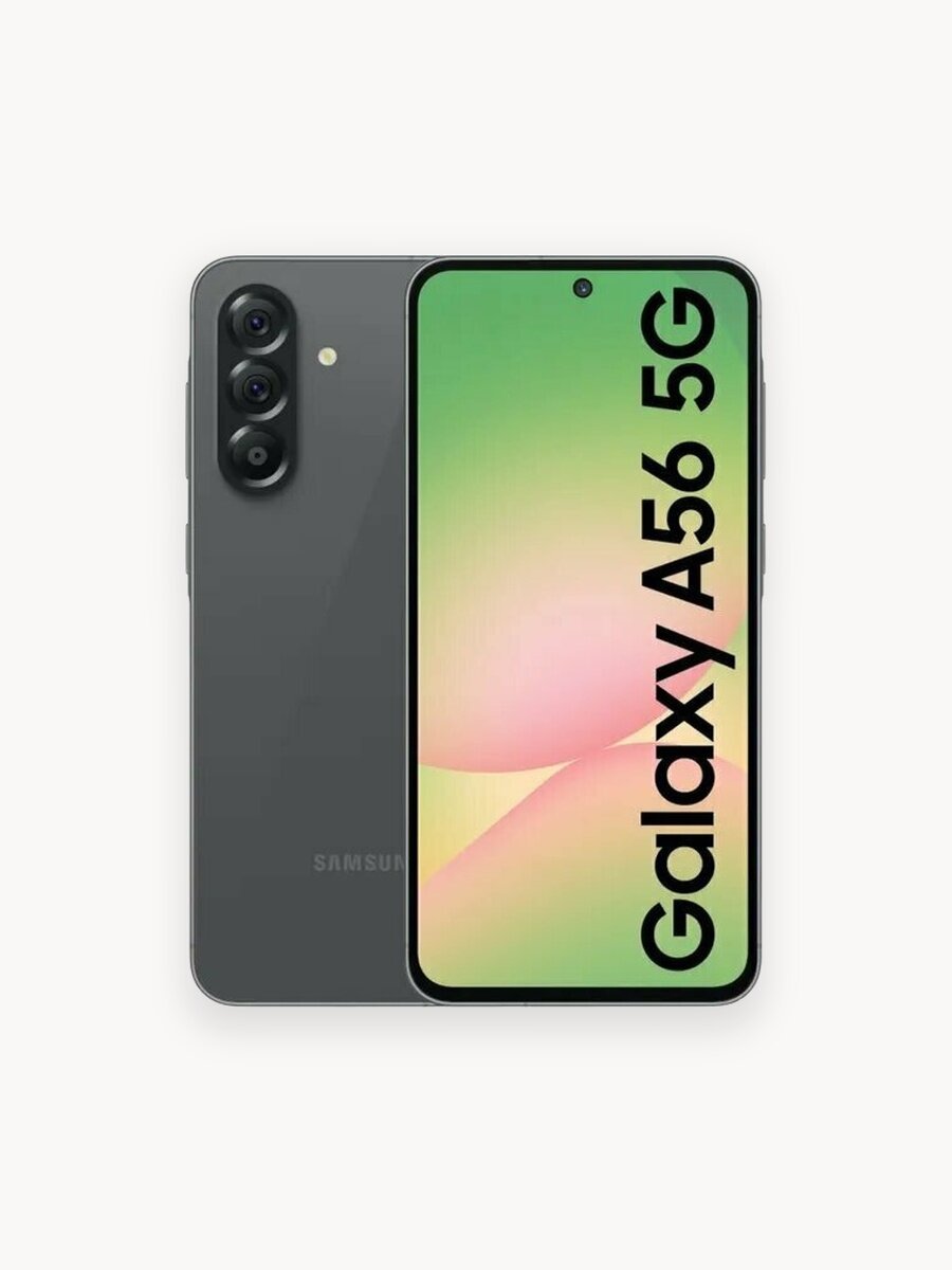 Смартфон Samsung Galaxy A56 5G 12/256 ГБ, Dual: nano SIM + eSIM, чёрный (Graphite)