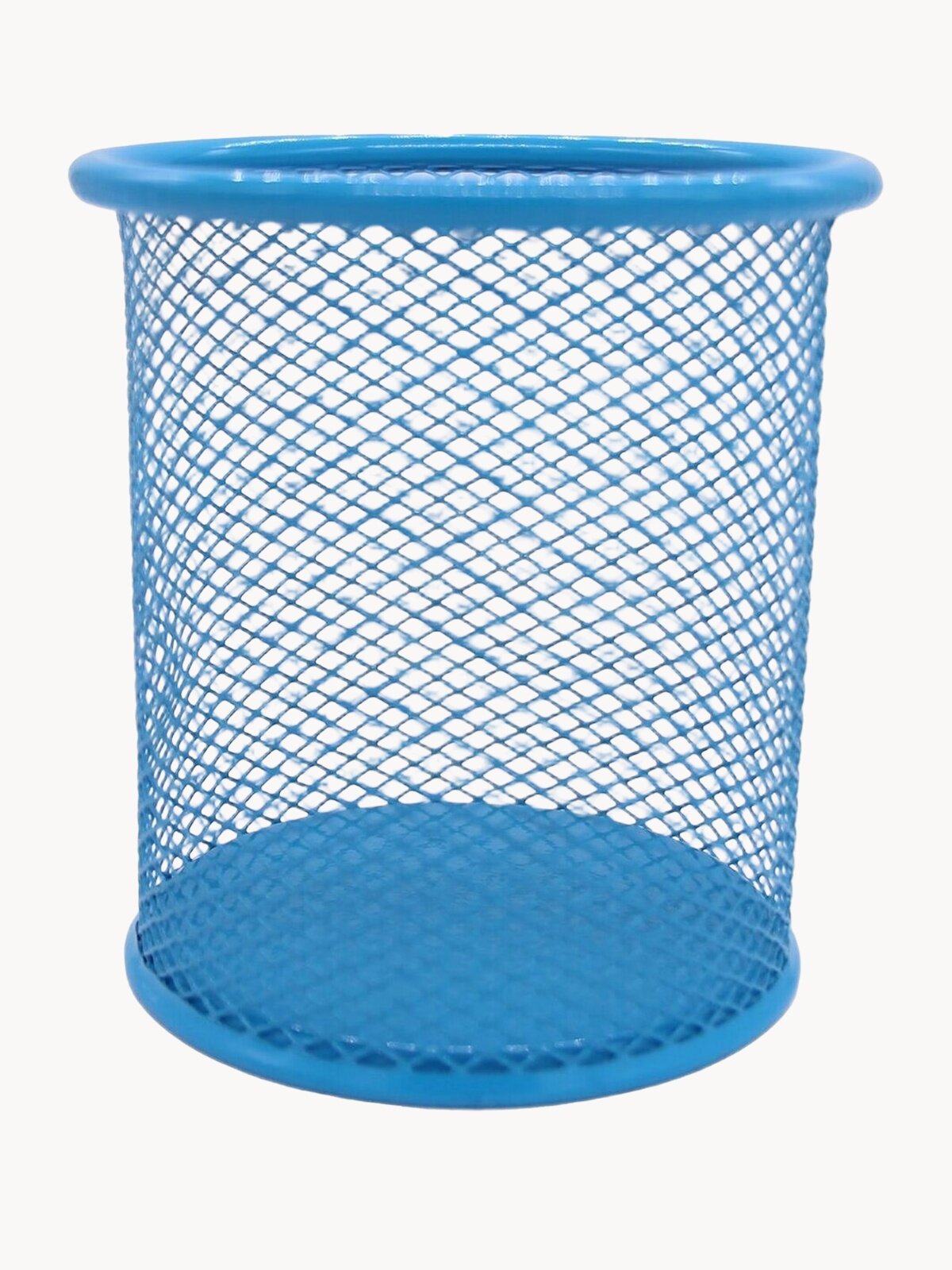 Стакан для ручек и карандашей, металлический, голубой