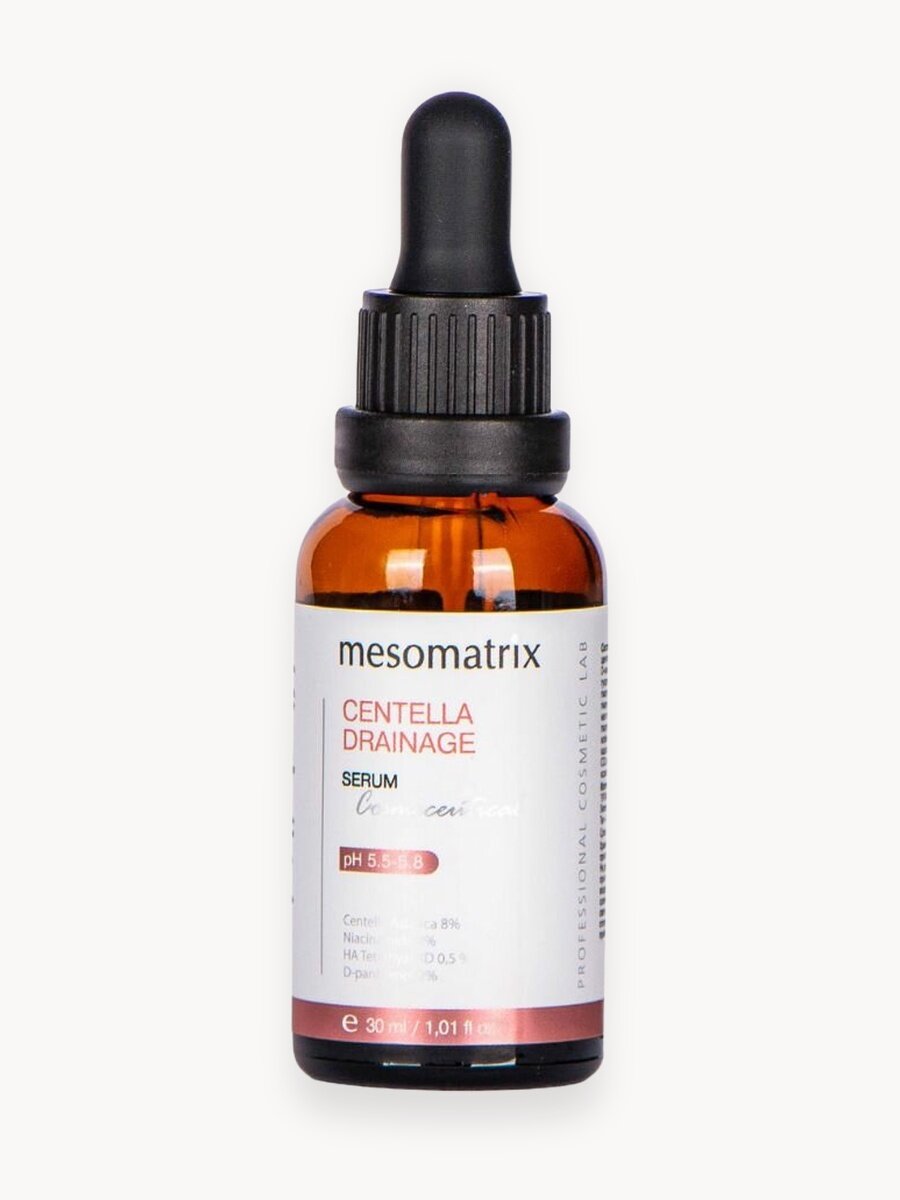 Сыворотка для лица CENTELLA DRAINAGE, от отеков и купероза, успокаивающая, с гиалуроновой кислотой 4D, Mesomatrix, 30 мл