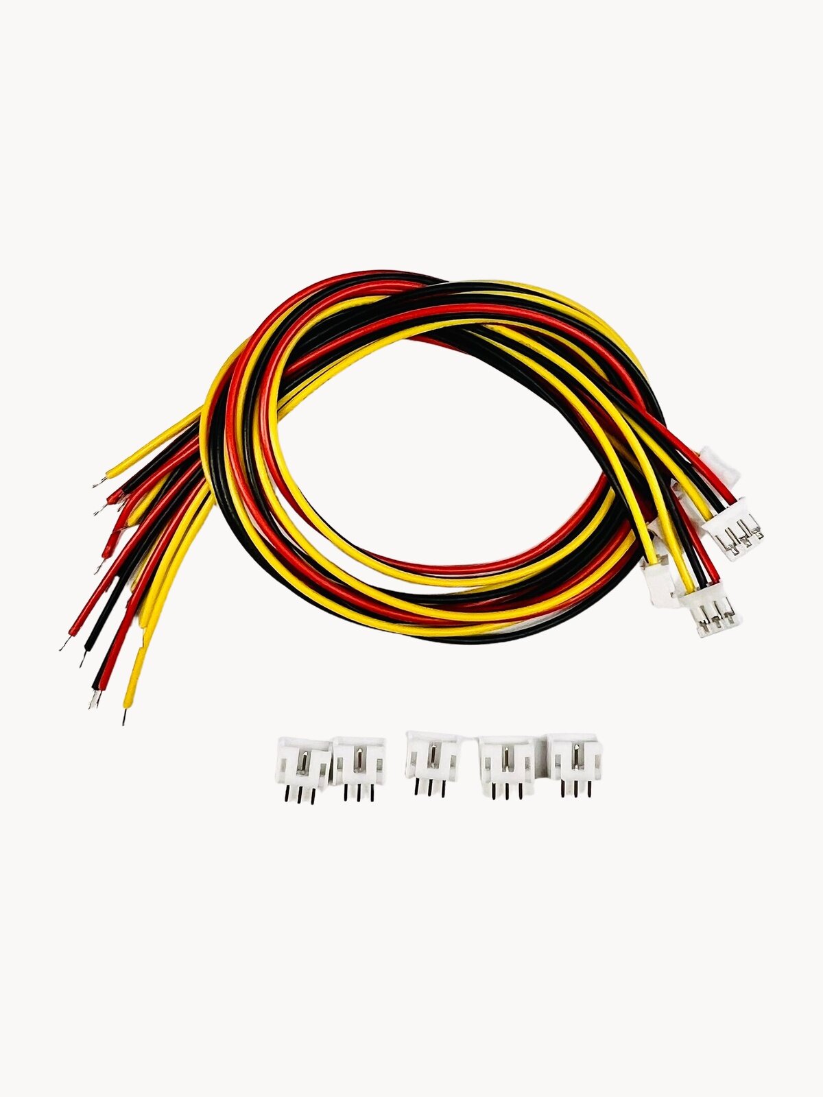 Набор кабелей с разъемом JST PH 2.0 мм 3pin 30 см 5 штук