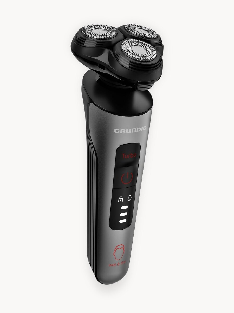 Электрическая бритва роторная Grundig MS 8130, серебристый/черный