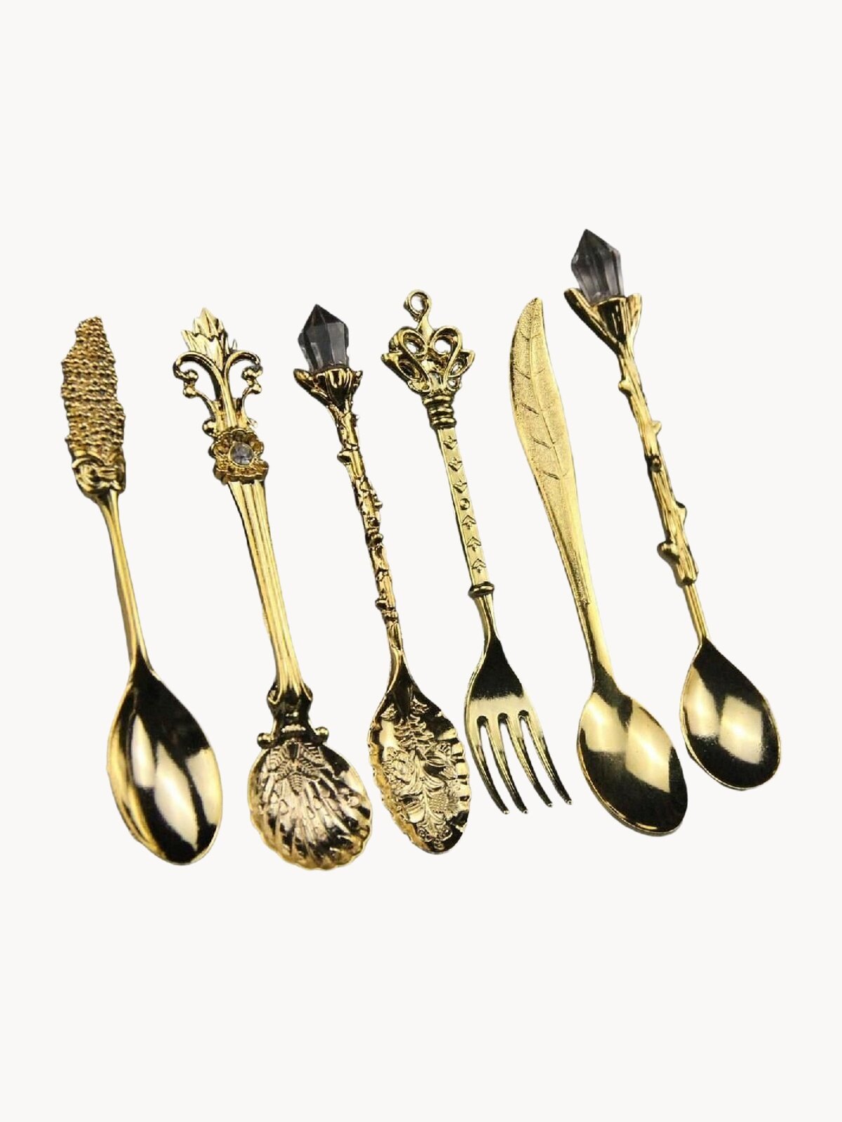 Сервировочный набор, Набор кофейных ложек "Ретро палас" из 6 золотых предметов