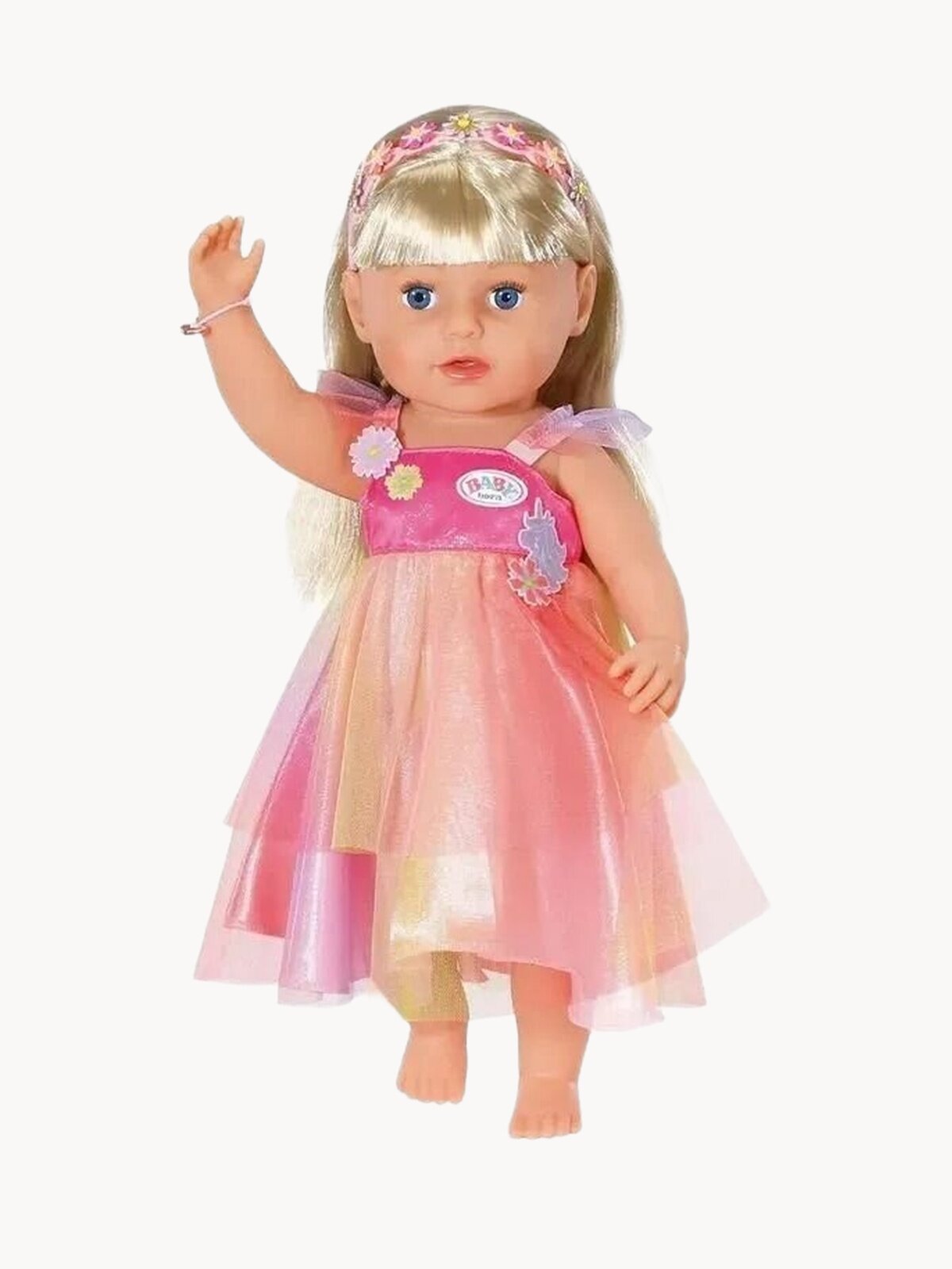 Интерактивная кукла Zapf Creation Baby Born Soft Touch в платье единорога, 43 см, 833-711