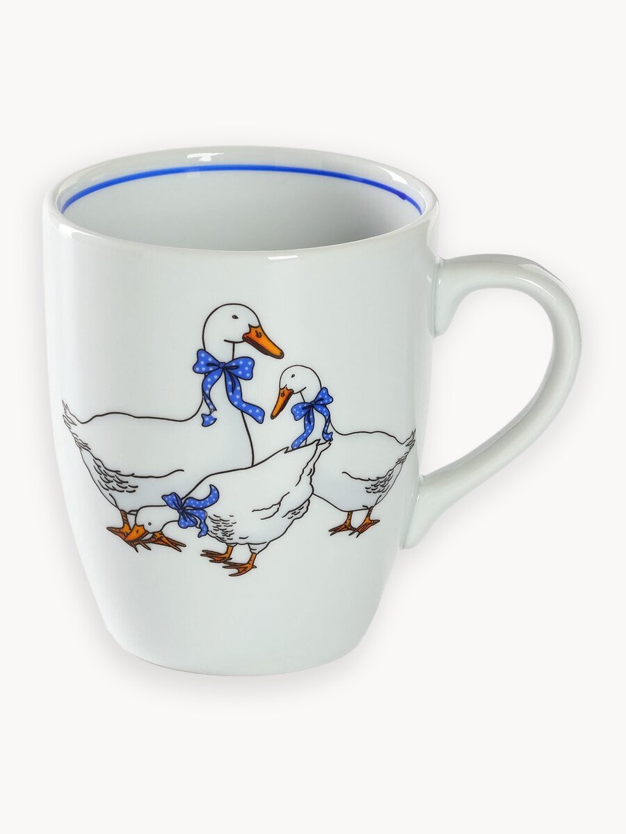 Кружка Добрушский фарфоровый завод «Гуси», 300мл, фарфор, белая