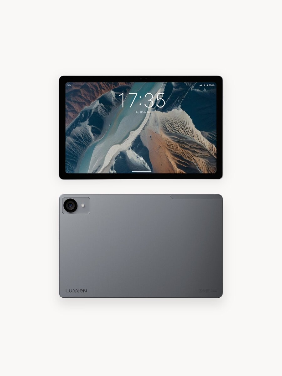 Планшет LUNNEN Ground 10.4 6/128 ГБ, 2000x1200, Unisoc T606, Android 14, LTE, TL62810G01, Mid Gray