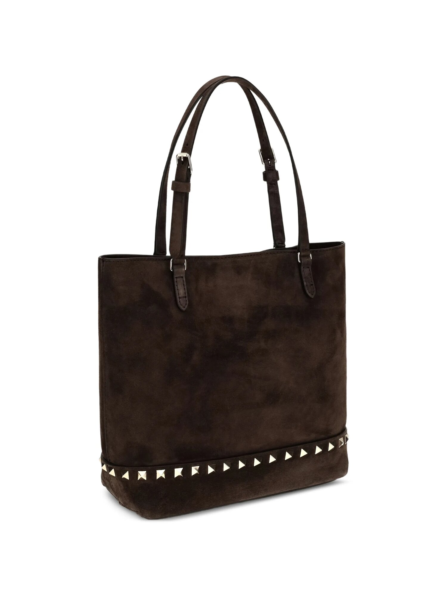 Сумка Valentino Rockstud suede shoulder bag, brown — фото 1