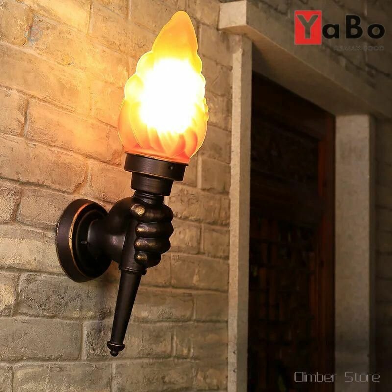 Настенный светильник факел винтаж, светодиодный бра с эффектом живого пламени для гостиной, спальни, кухни и праздничного декора