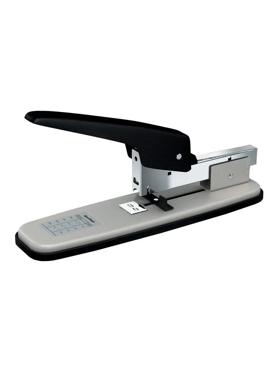 Степлер Berlingo Steel and Style, металлический, до 100л, скобы №23, черный/серый
