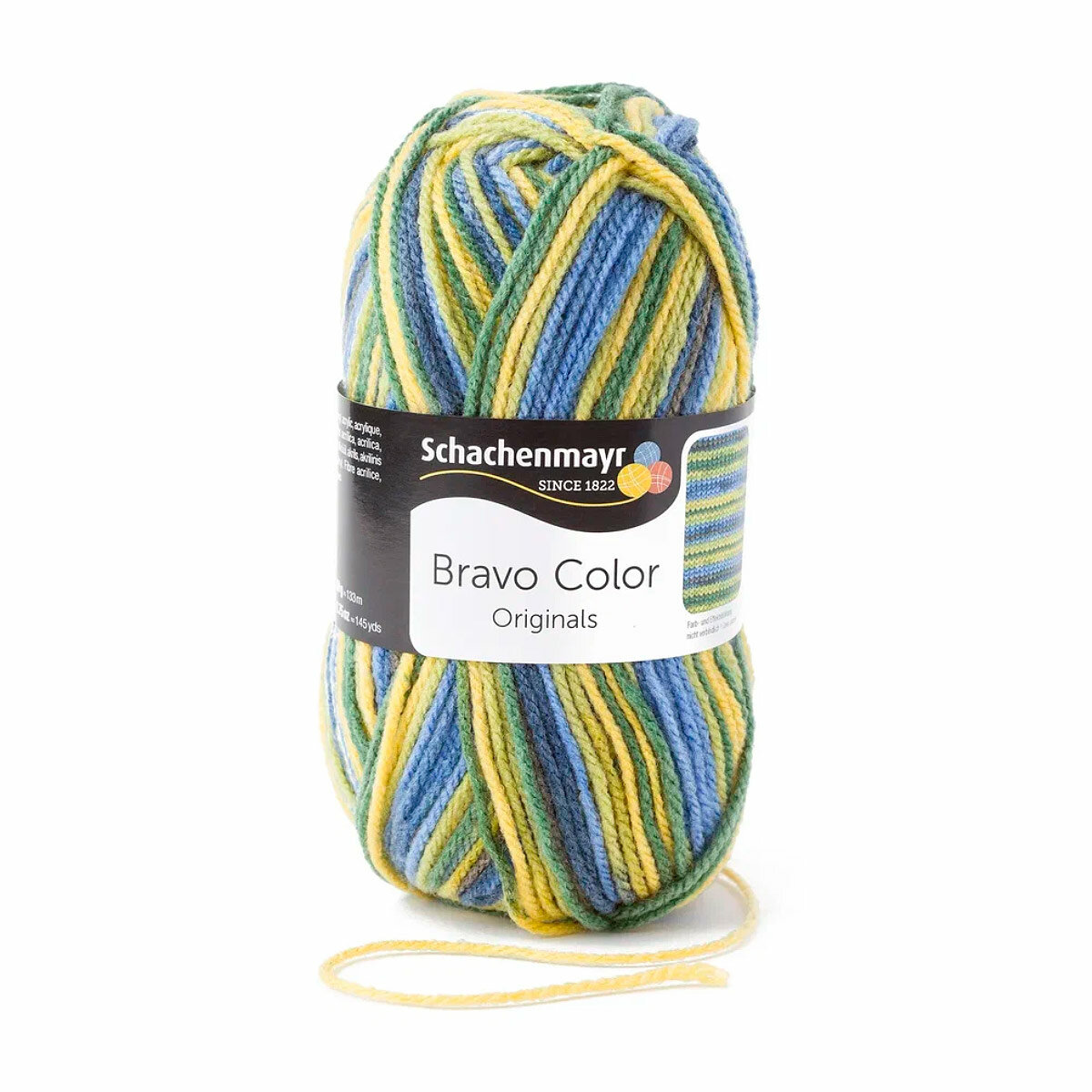 Bravo Color /Браво Колор/ пряжа Schachenmayr Originals, MEZ, 9801421 (02093, *, barcelona color (Барселона), голубой/желтый/зеленый/синий)
