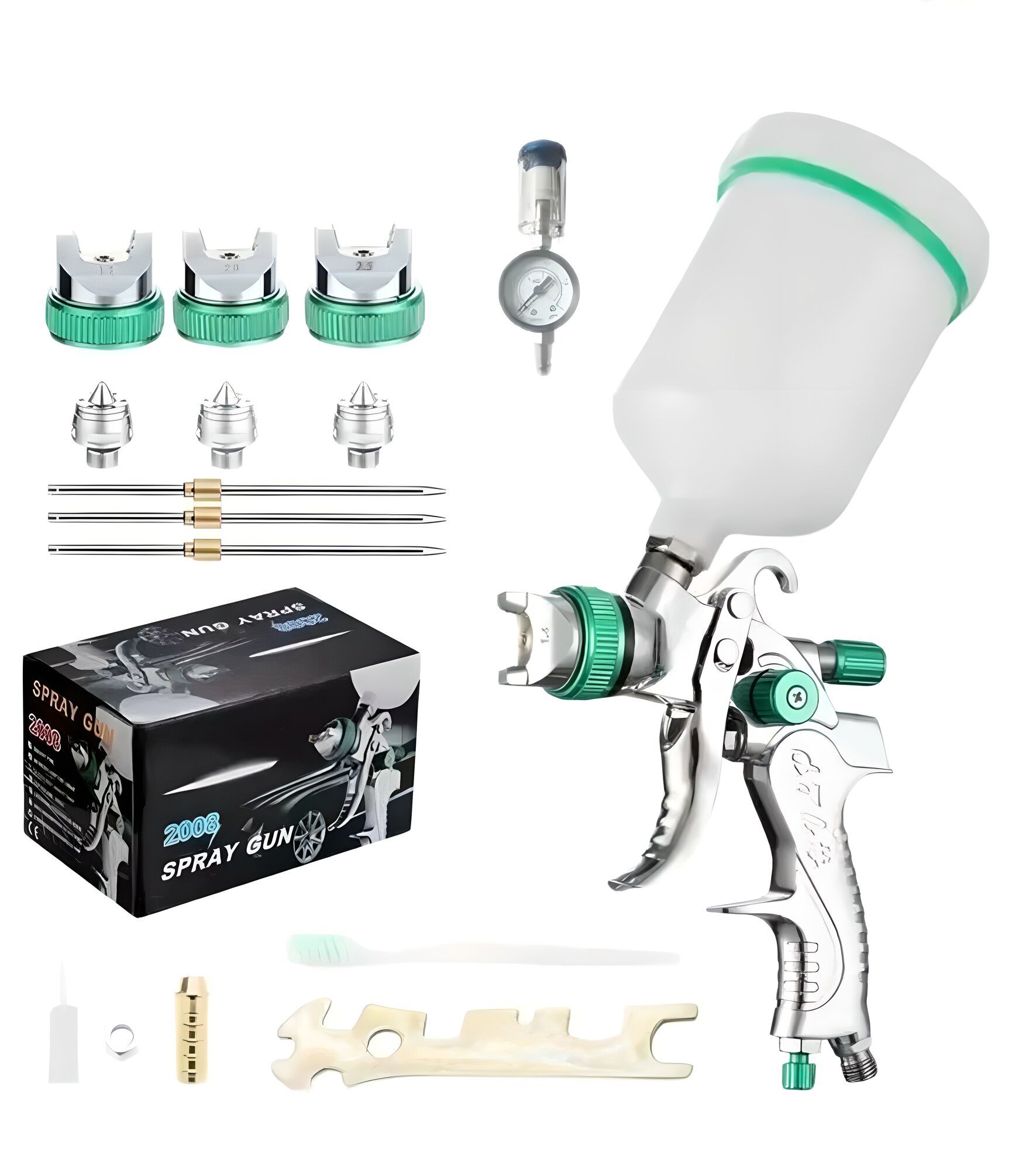 Краскопульт пневматический с верхним бачком HVLP 1,4+1,7+2,0+2,5 мм 600 мл