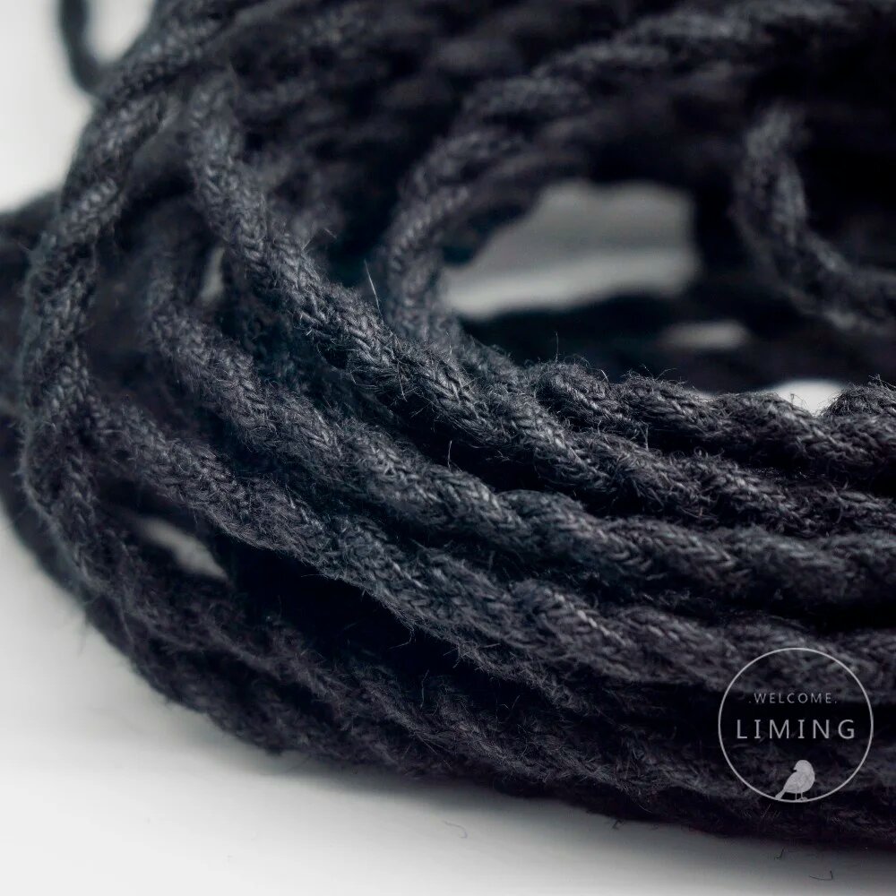 Винтажный черный тканевый кабель LIMING LIGHTING 5M