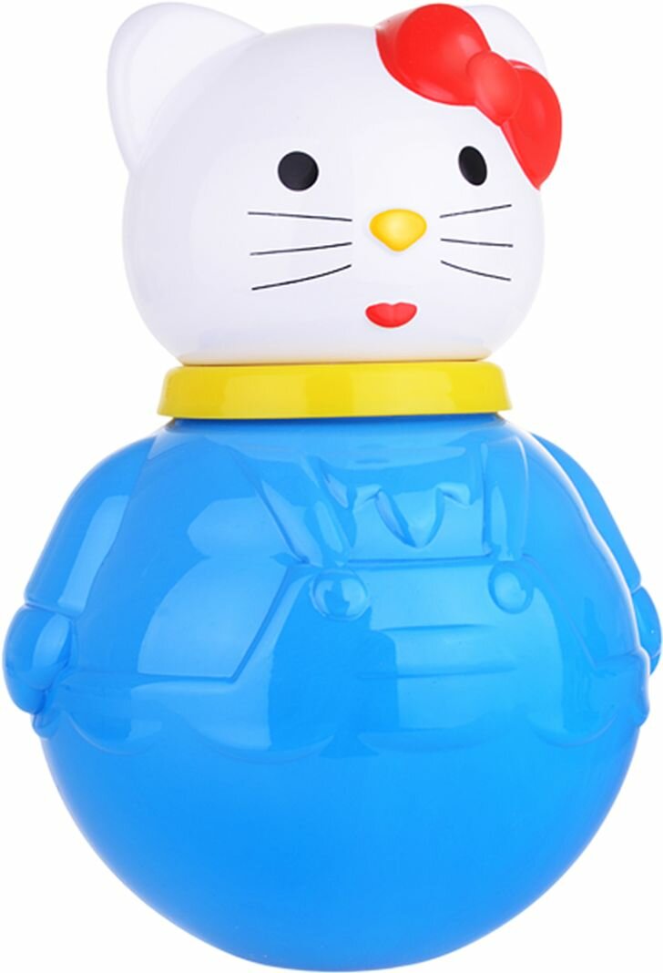 Детская музыкальная кукла "Неваляшка большая Кошечка" большая, игрушка качалка ванька-встанька со звуком для детей