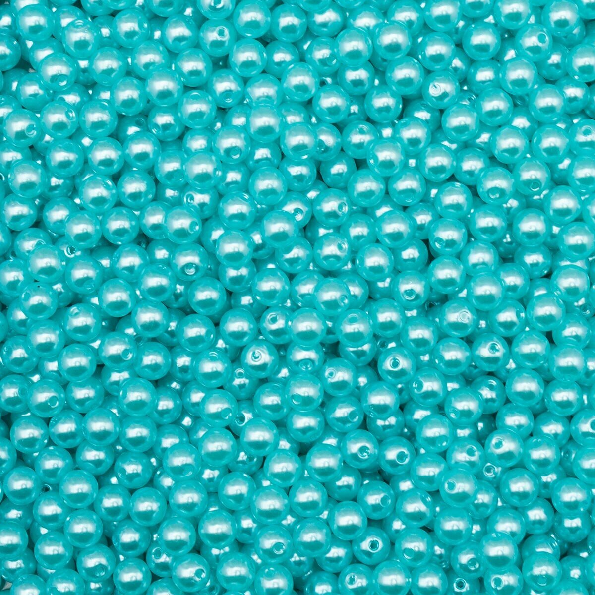 Бусины для рукоделия пластиковые, 'жемчуг', цветные, круглые, 8мм, 25г, Astra&Craft (029 NL бирюза)