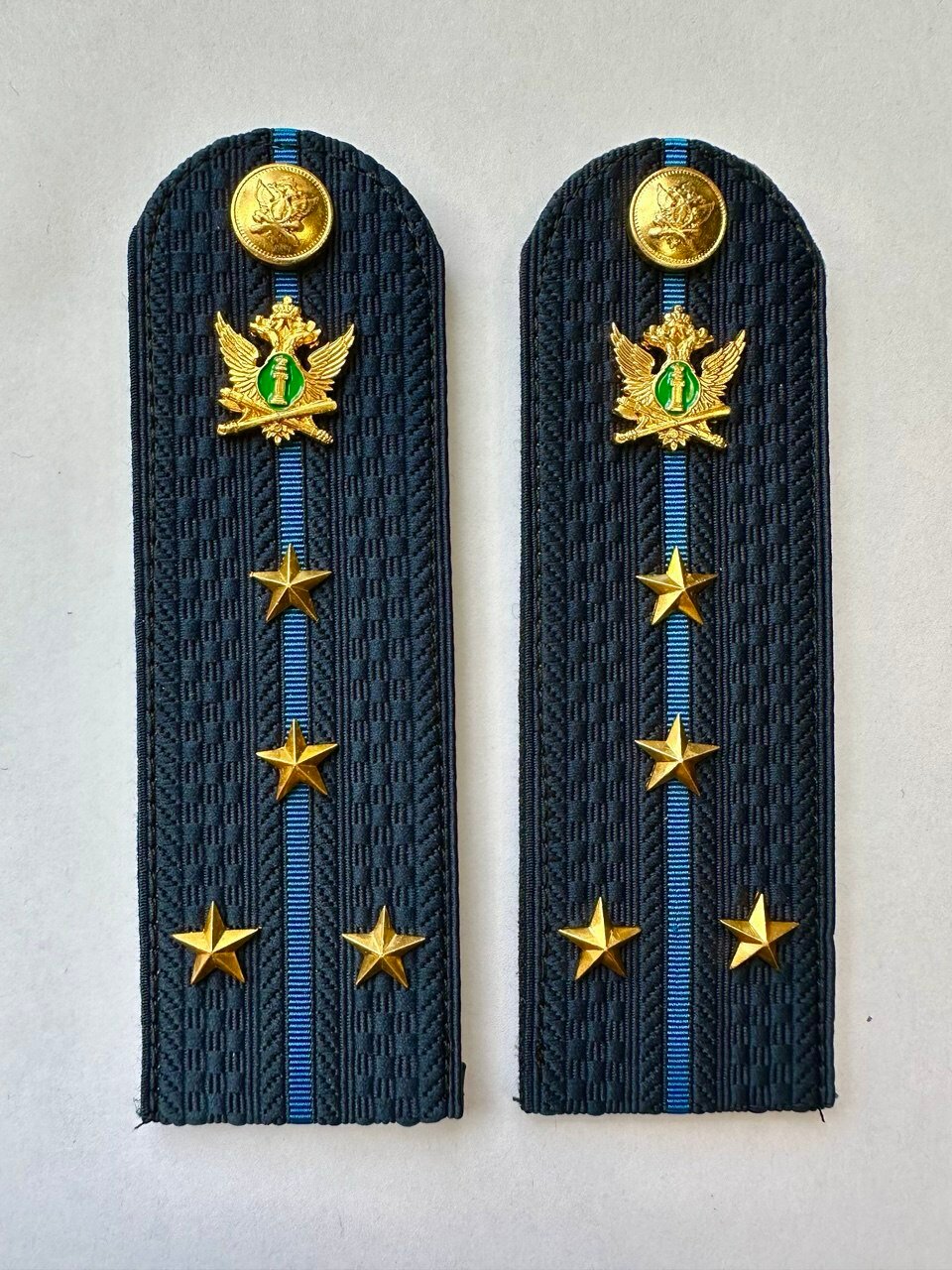 Погоны Фссп с фурнитурой звание Капитан картон 14х4,5см цвет темно-синий