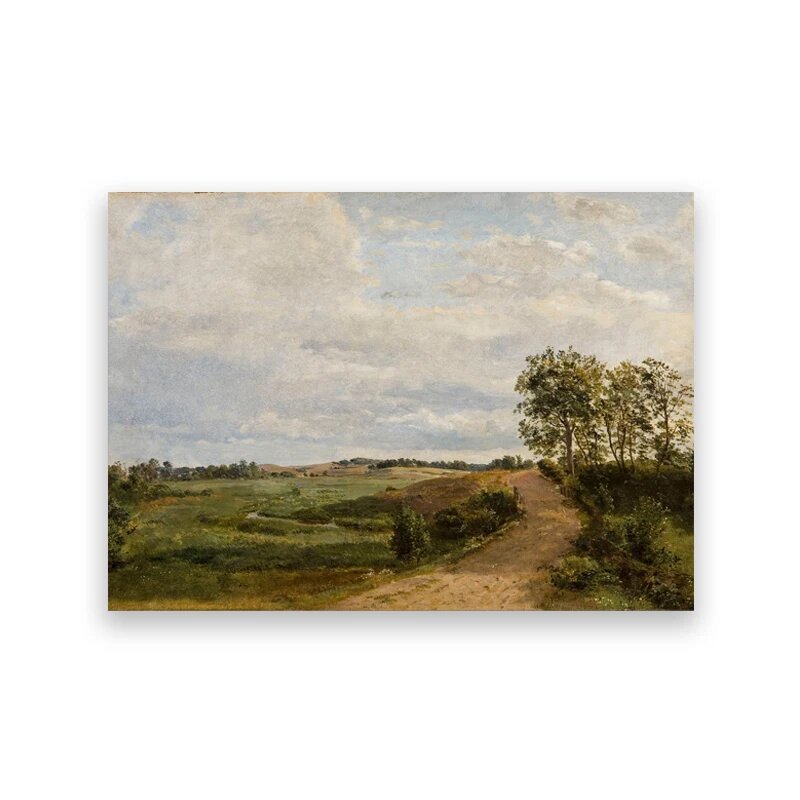 Деревенский пейзаж, картина маслом 13x18 см, PC4677