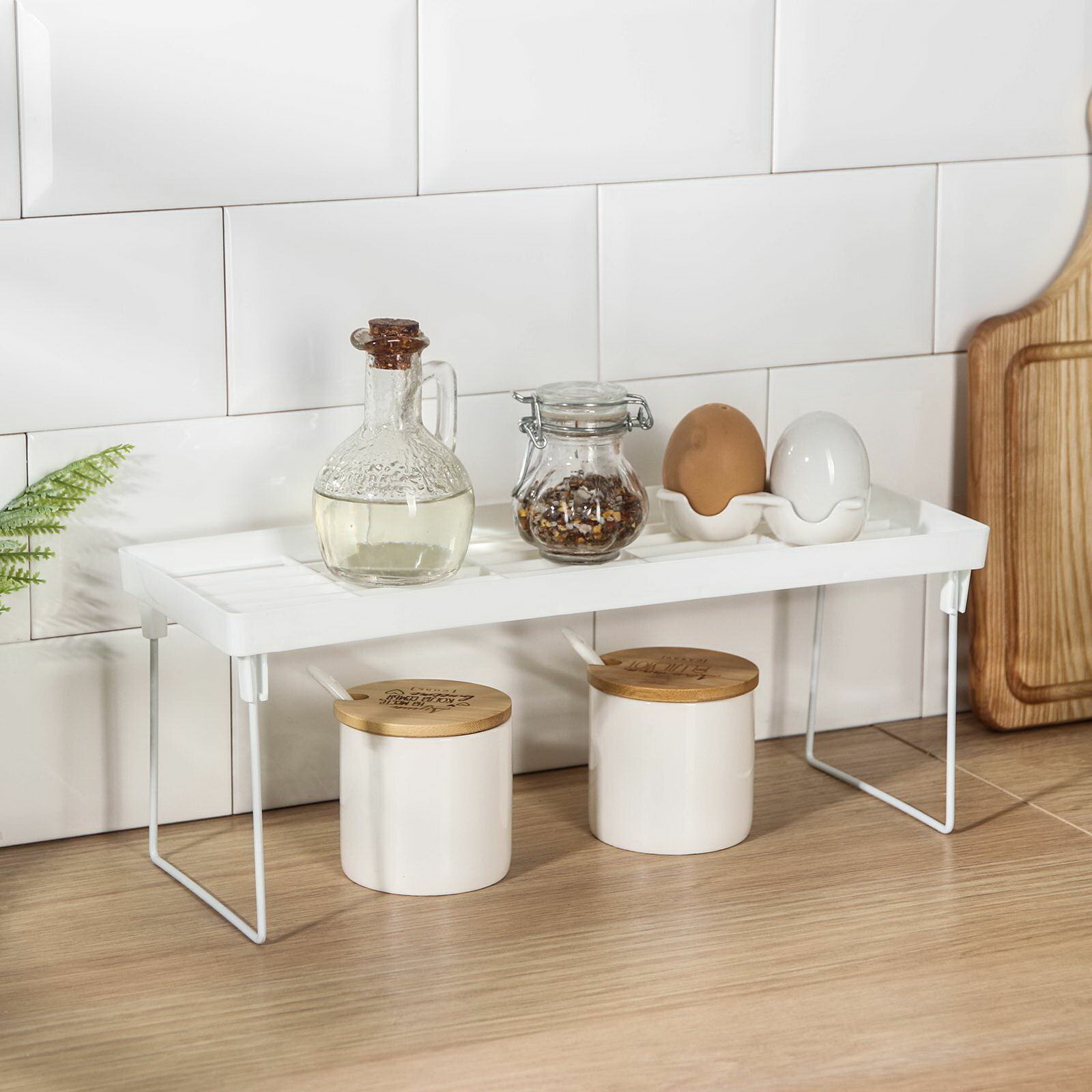 Полка универсальная складная, 39x14x15.5 см, белая, вид: настольный