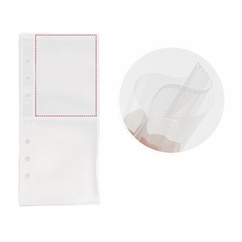 (1 шт.) Ультратонкая обложка для блокнота на кольцах формата A6 в корейском стиле ins - 2 кармана, 10 листов