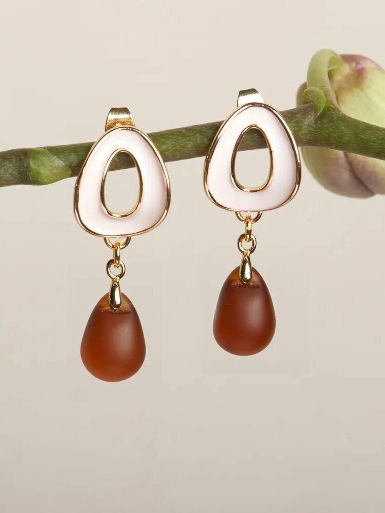 Серьги, эмаль, стекло