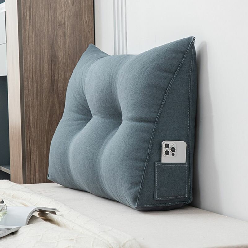 Треугольная подушка-спинка для кровати 2025: эргономичная подушка для изголовья, съемный чехол, мягкая поддержка спины для дивана и спальни (индивидуальный размер)