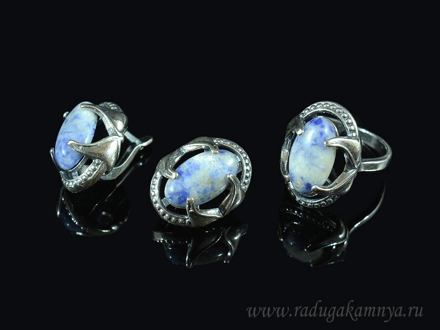 Серьги, лазурит