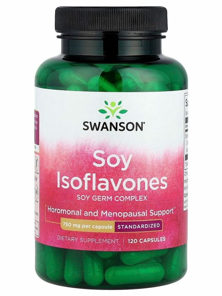 Изофлавоны сои, 750 мг, 120 капсул, Swanson