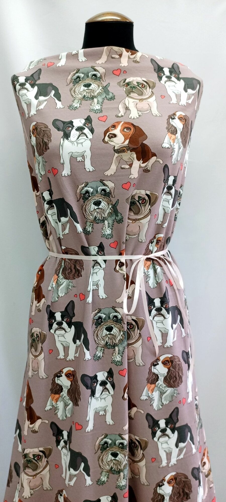 Трикотаж кулирка с лайкрой "Собачки", ткань для шитья, длина 95 см, ширина 180 см