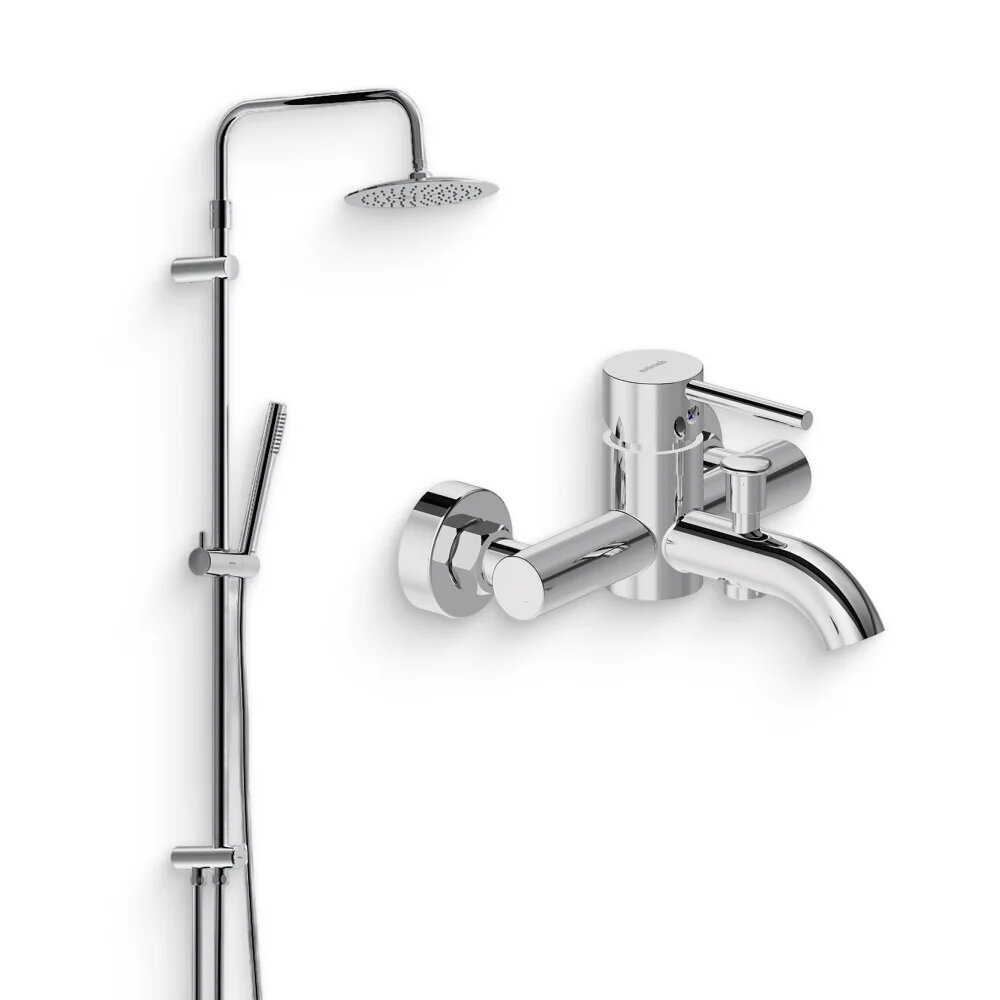 Душевой комплект Смеситель Damixa Scandinavian Pure 361000000 хром / Стойка 936000000 хром