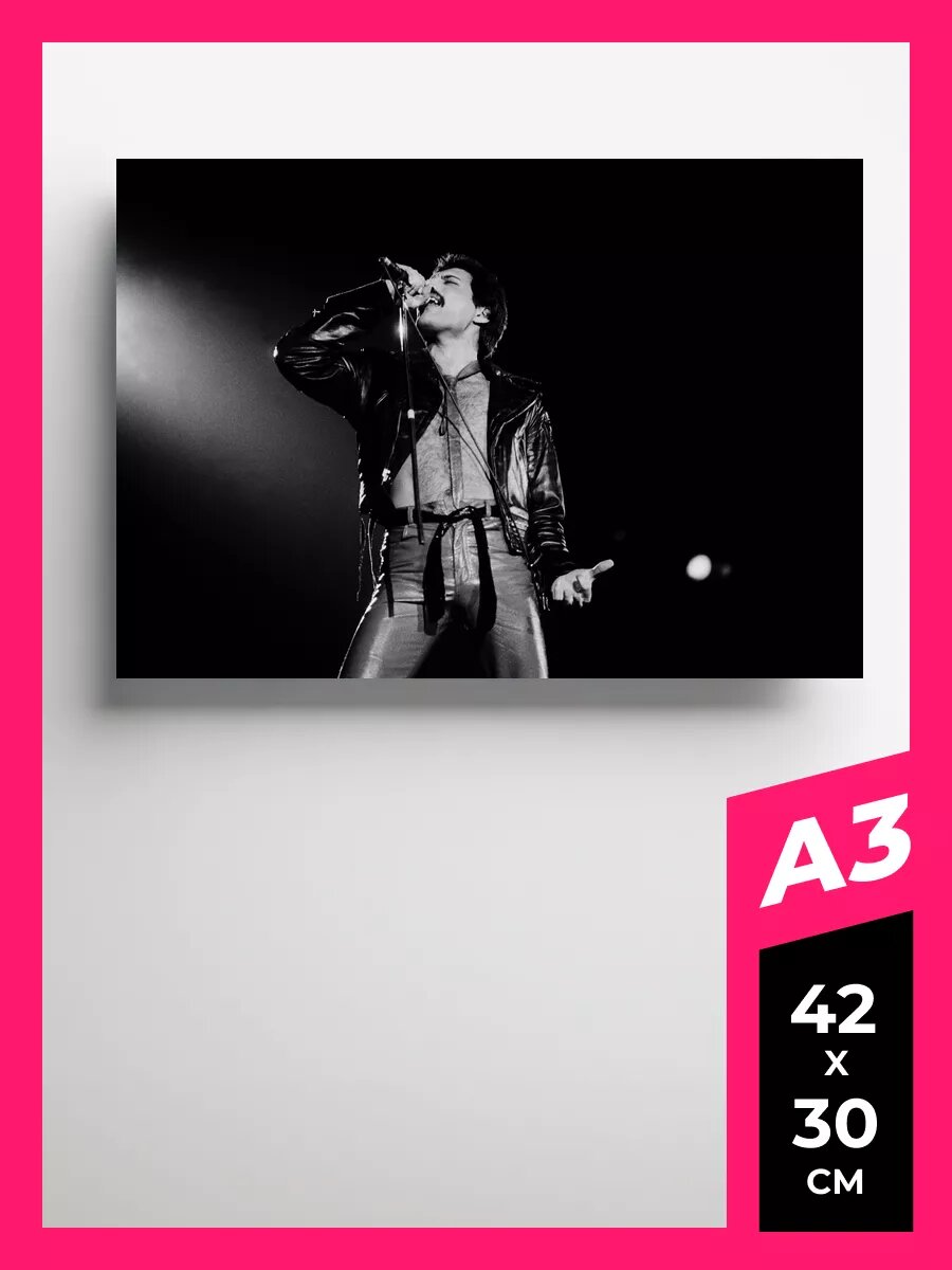Постер Queen Фредди Меркьюри плакат А1, А2, А3, 50х70 23, матовая фотобумага премиум качества