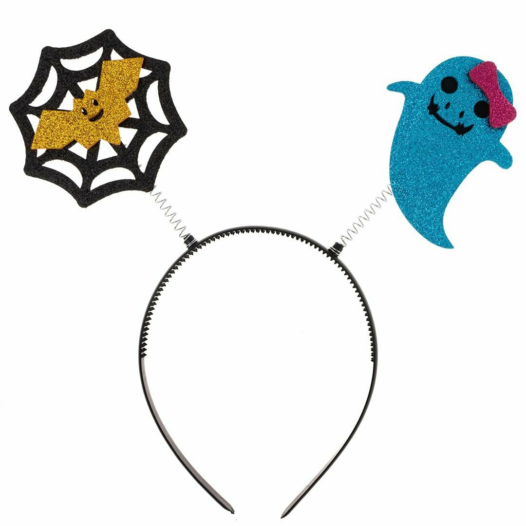 Карнавальный ободок Паутинка и привидение с блёстками, р-р универсальный