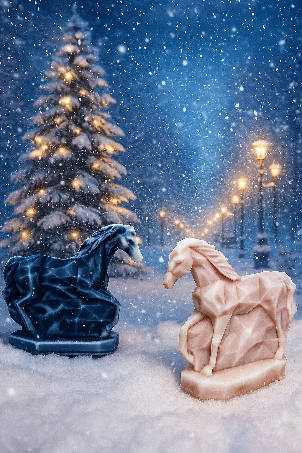 Форма силиконовая для свечей, мыла, гипса и смолы "Конь Low Poly", размер 7*7,5 см. вес 33 гр.