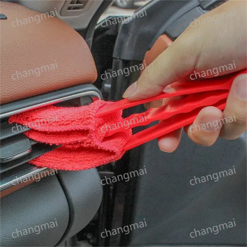 Щетка для чистки вентиляционных отверстий автомобиля, трехлезвийная, многофункциональная, жалюзи и зазоров в автомобиле, ткань удаления пыли