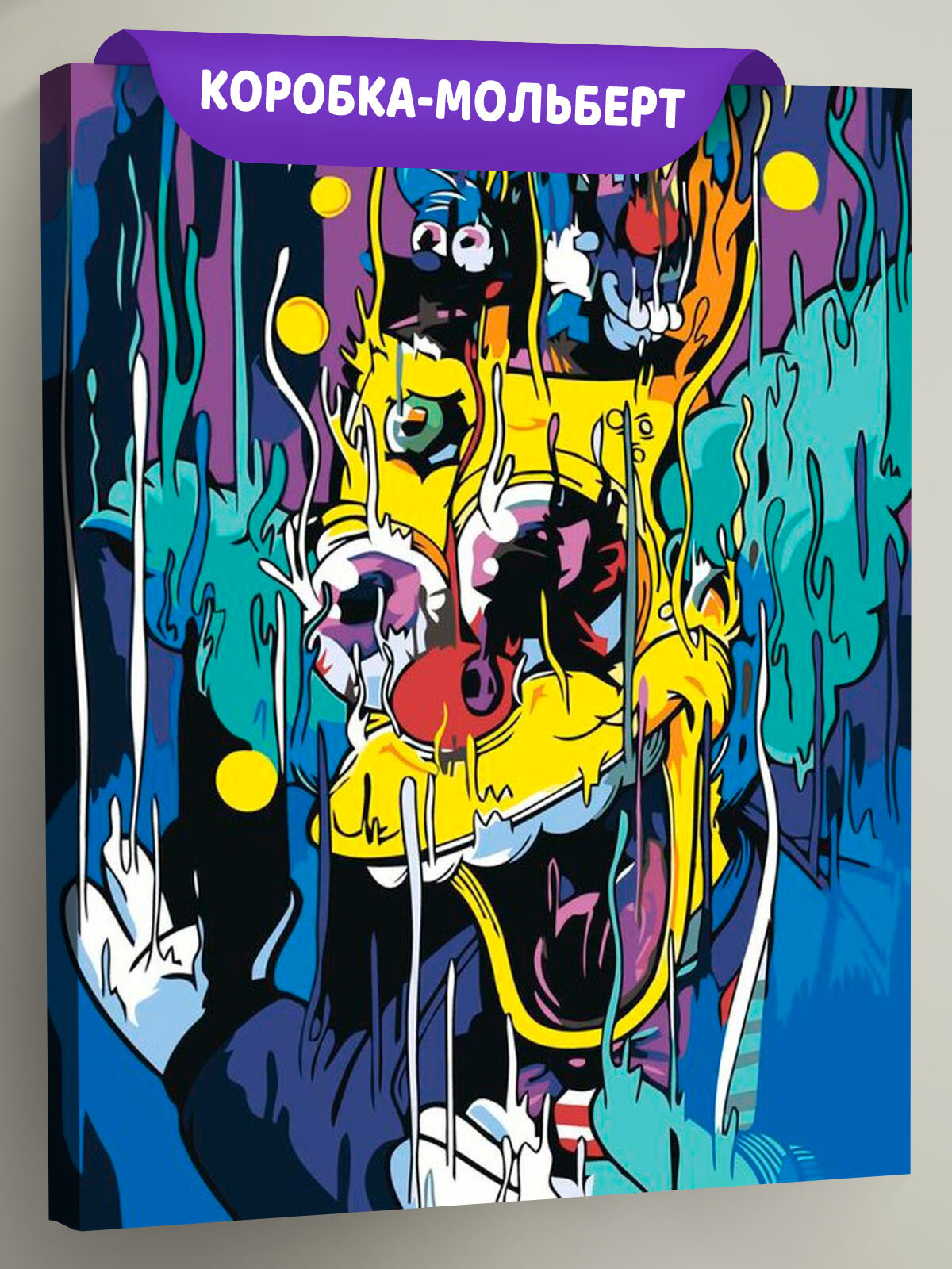 Картина по номерам на холсте с подрамником "Simpsons Симпсоны: Клоун Красти", Раскраска 40x50 см, Мультфильмы Фэнтези