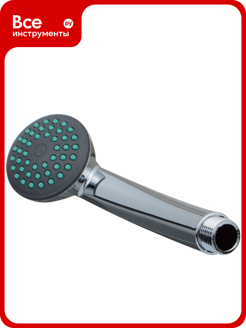 Лейка душа Melodia della vita 1 функция, d65 мм, хром/зеленый 34644, легкой