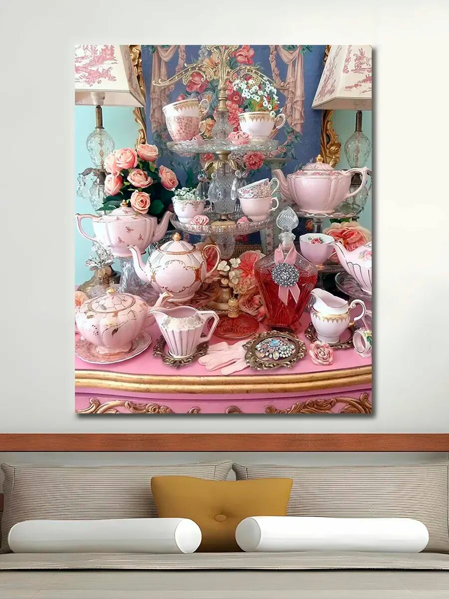 Картина "Винтажное чаепитие", на стену 30х40см 1шт.